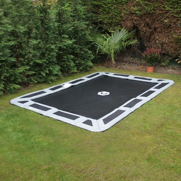 11ft x 8ft Capital Rectangular In Ground Trampoline Kit - Gray